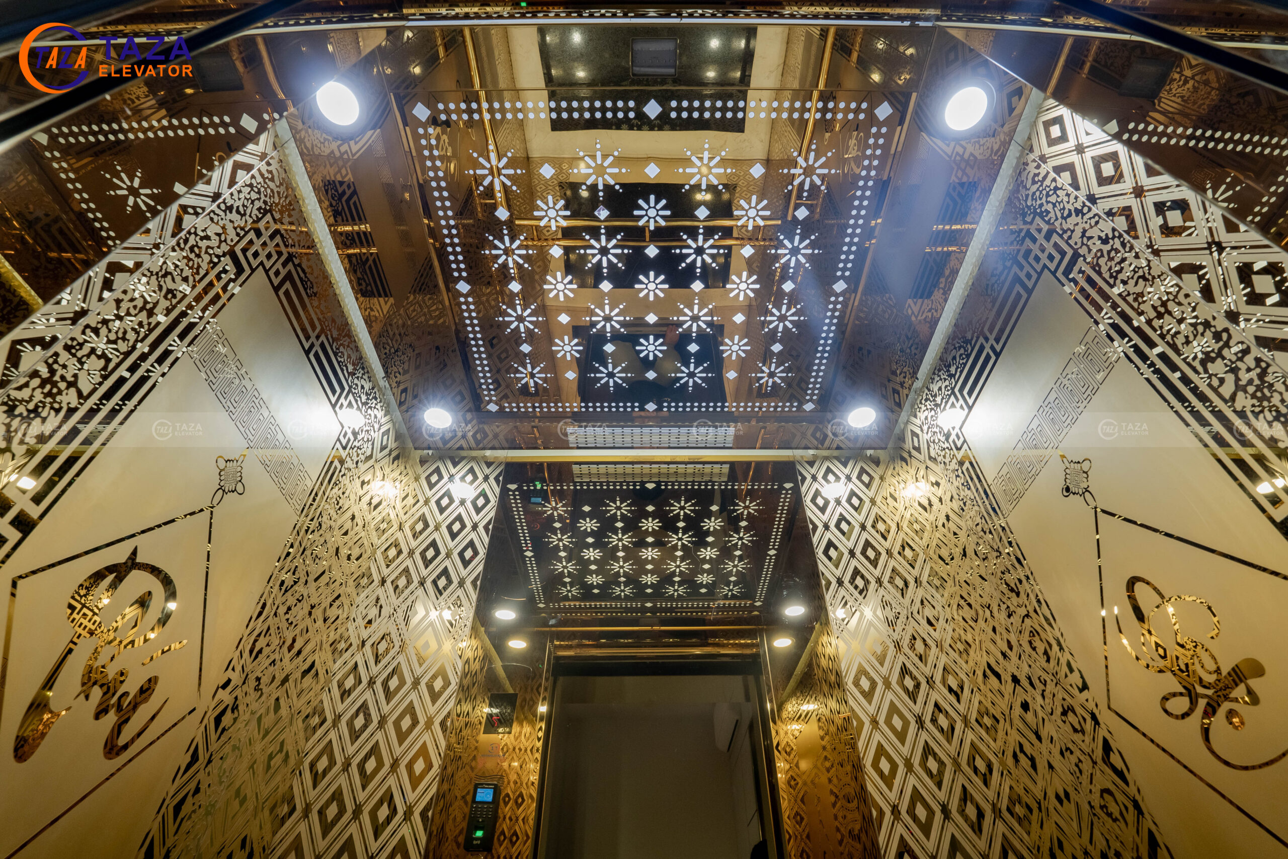 02 mẫu thiết kế trần cabin thang máy sang trọng và tinh tế